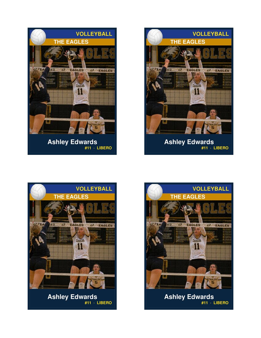 Free Volleyball Card Maker — 2.5×3.5 (Printable PDF)